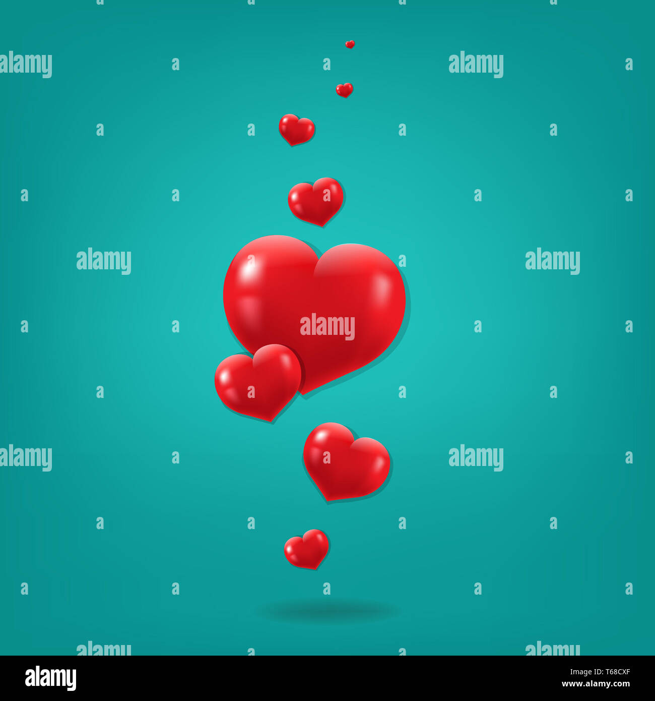 Red Hearts Card Stock Photo - Alamy