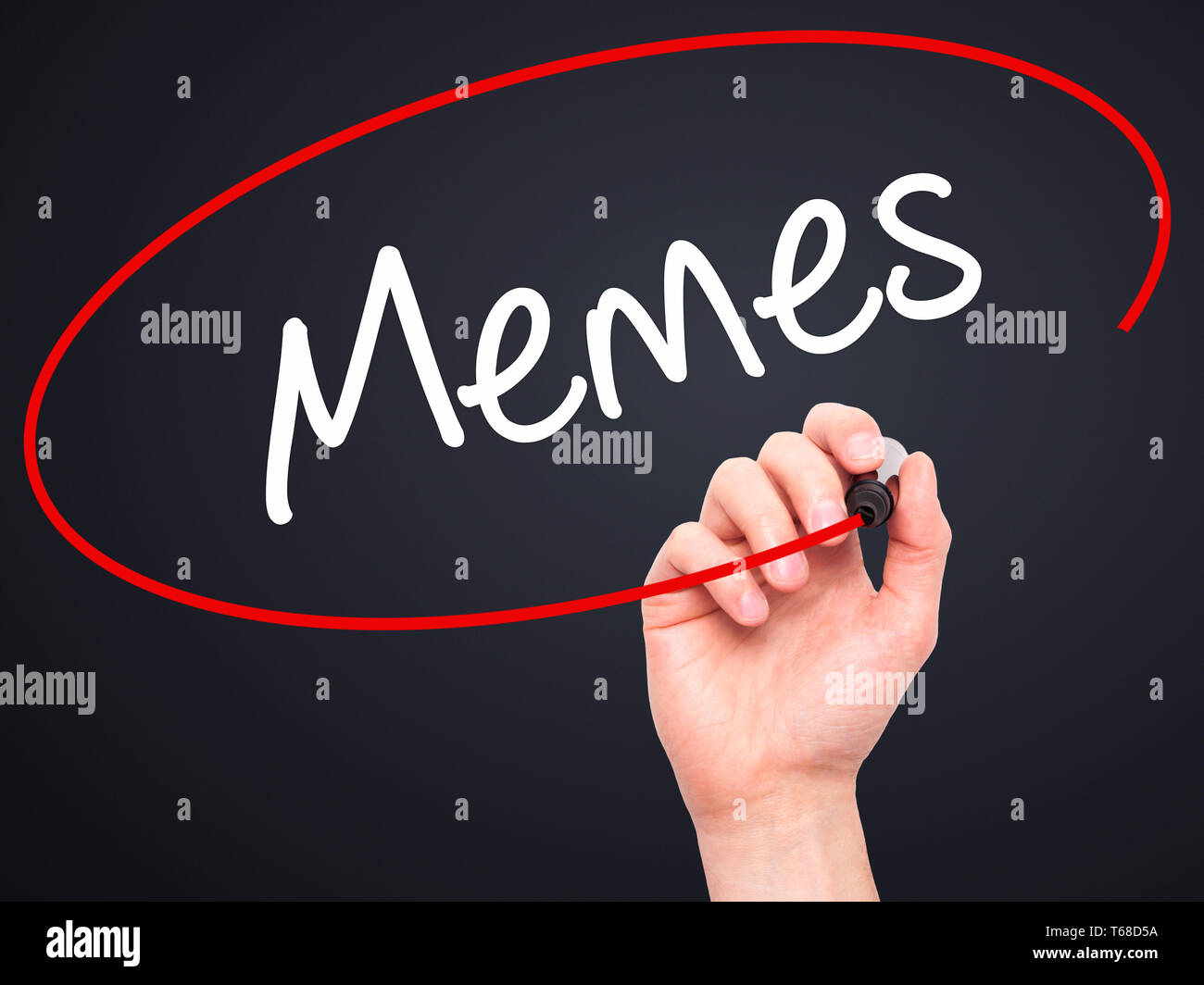 Man Hand writing Memes with black marker on visual screen Stock Photo ...