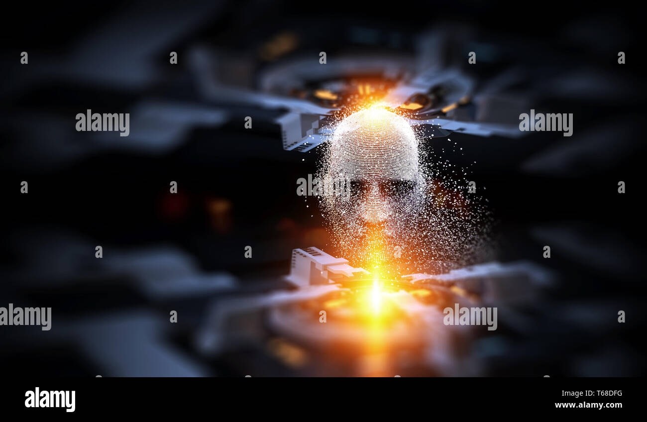 Digital head, artificial intelligence concept Stock Photo - Alamy
