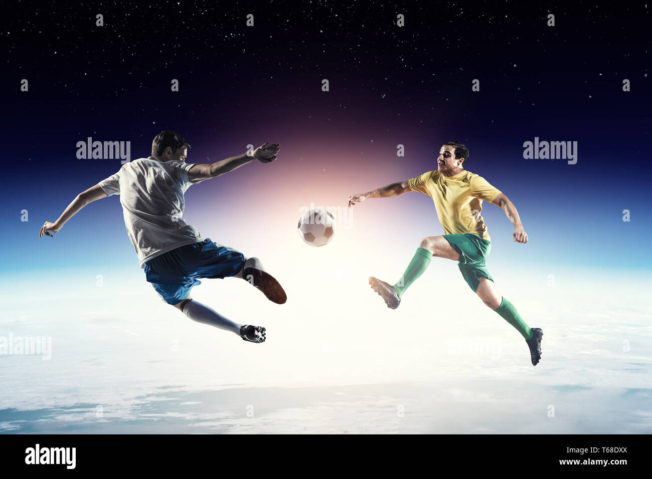 Soccer players in action Stock Photo - Alamy