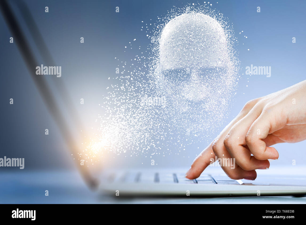 Robot typing on computer keyboard hi-res stock photography and images ...