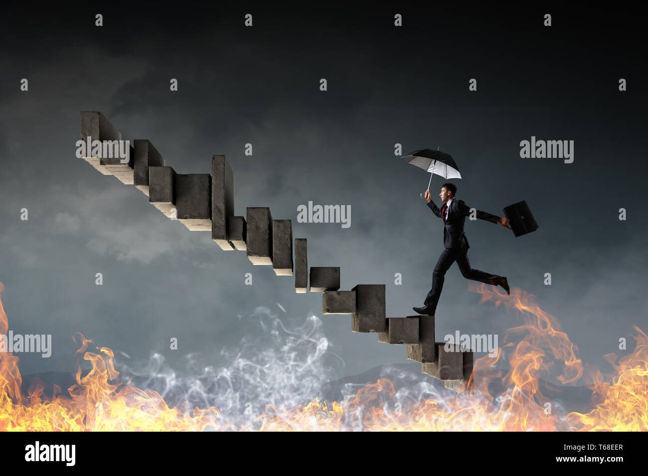 Success ladder in the sky Stock Photo - Alamy