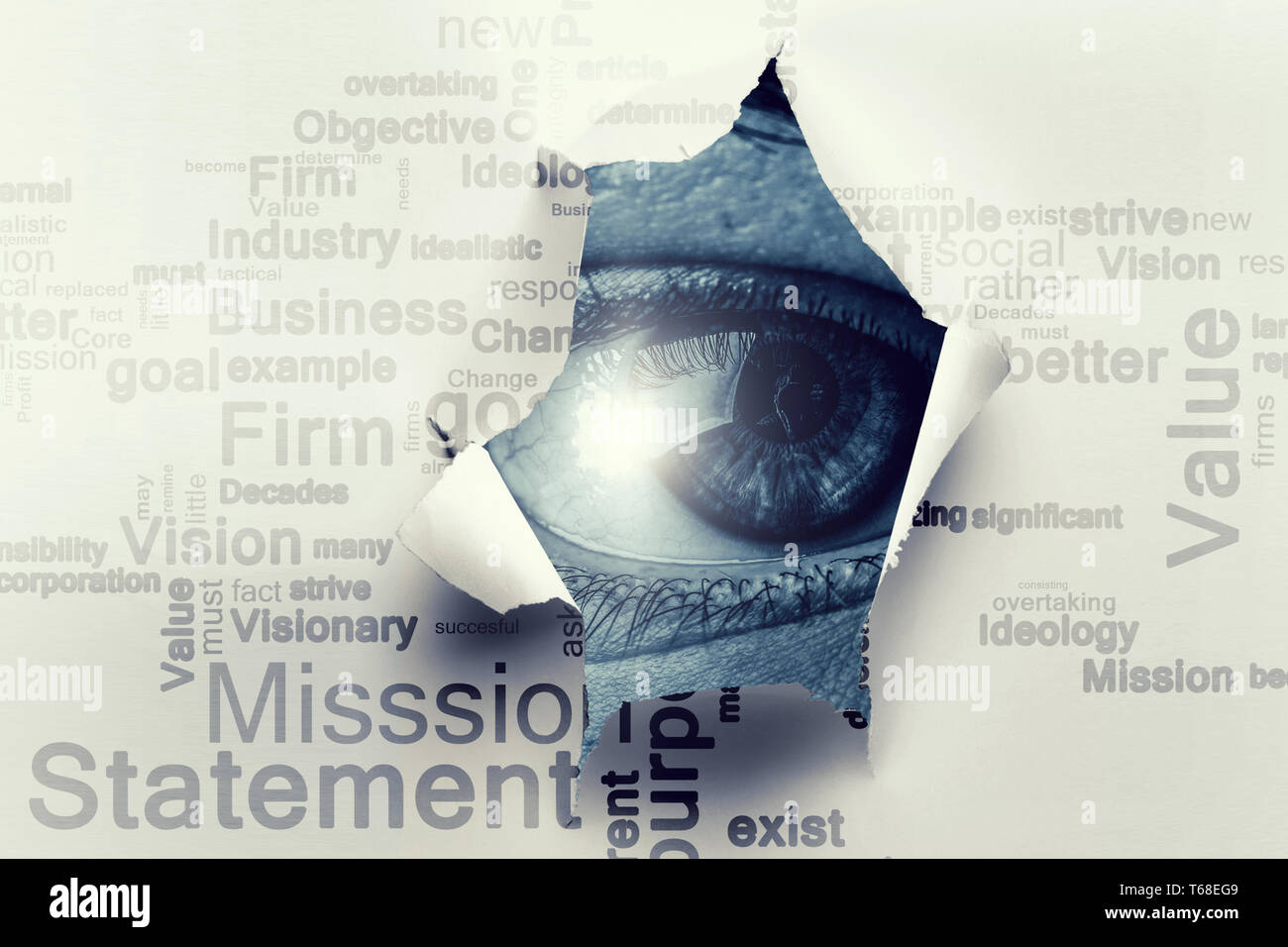 Eye looking through paper hi-res stock photography and images - Alamy