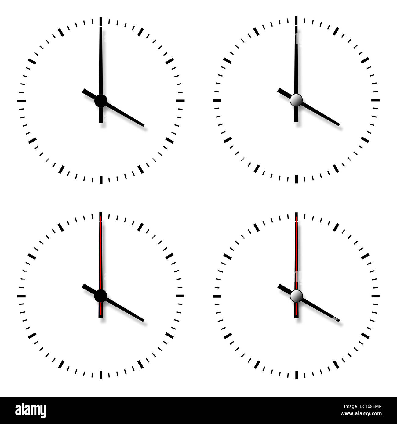 Set of clocks without numbers Stock Photo - Alamy