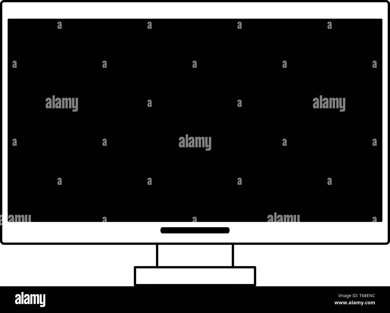 computer icon cartoon in black and white Stock Vector Image & Art - Alamy