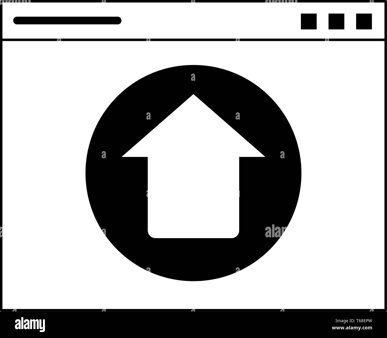 upload sign icon in black and white Stock Vector Image & Art - Alamy