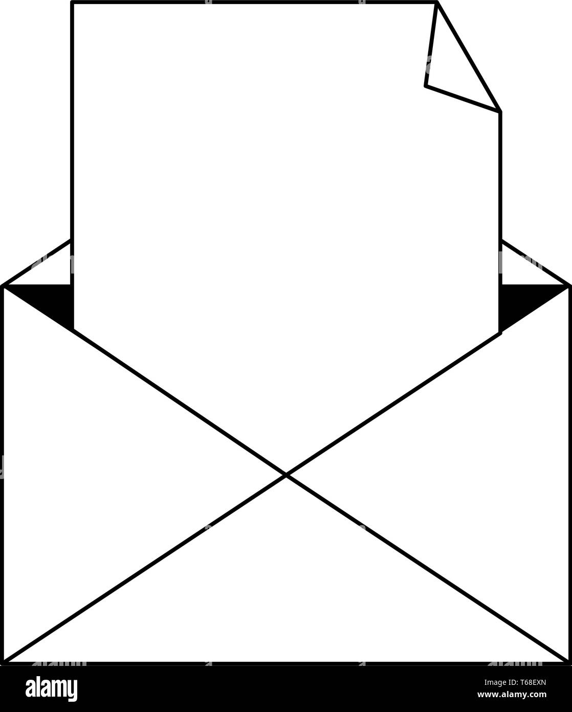 envelope icon cartoon in black and white Stock Vector Image & Art - Alamy