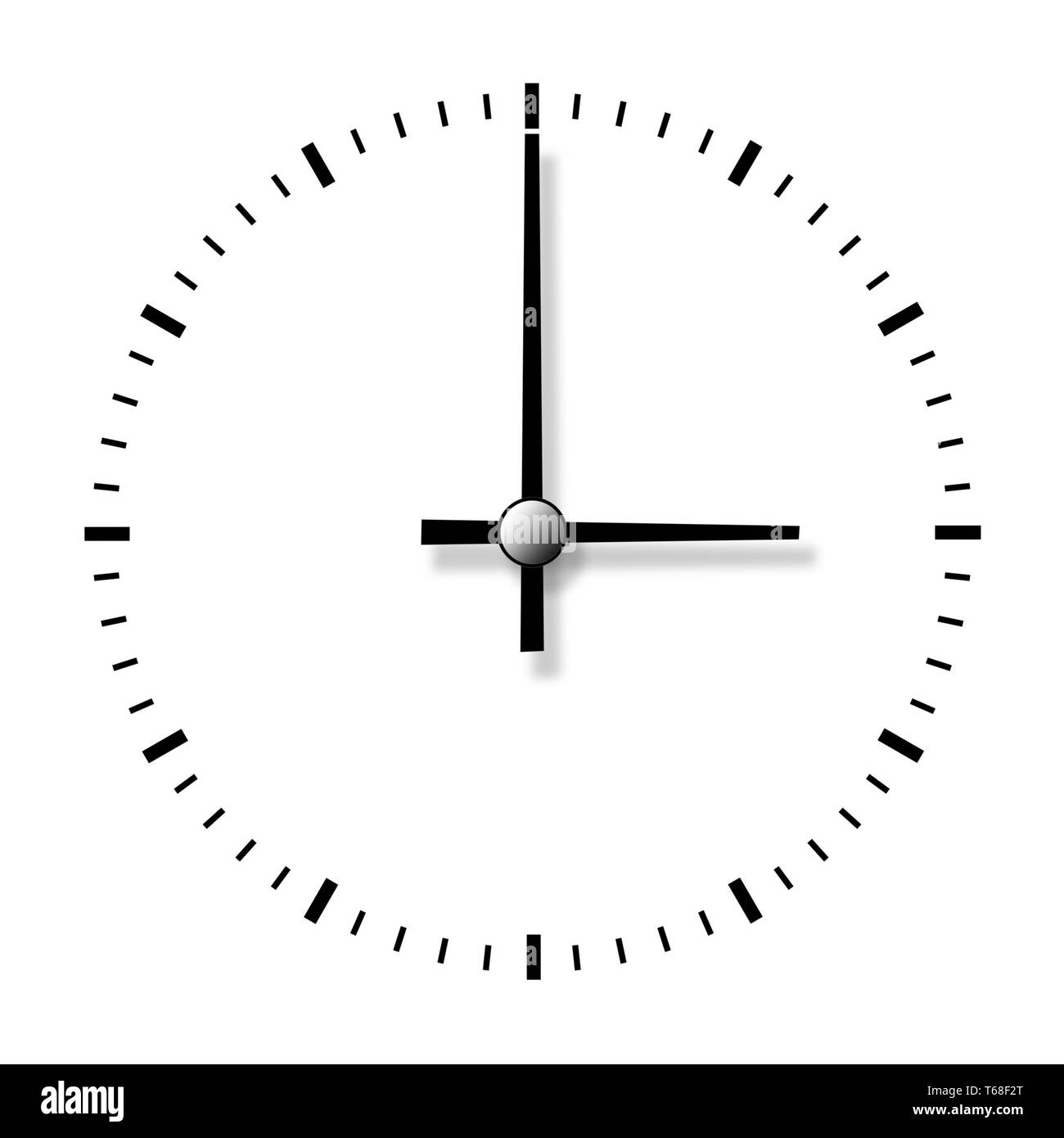 Clock without numbers isolated on white background Stock Photo - Alamy
