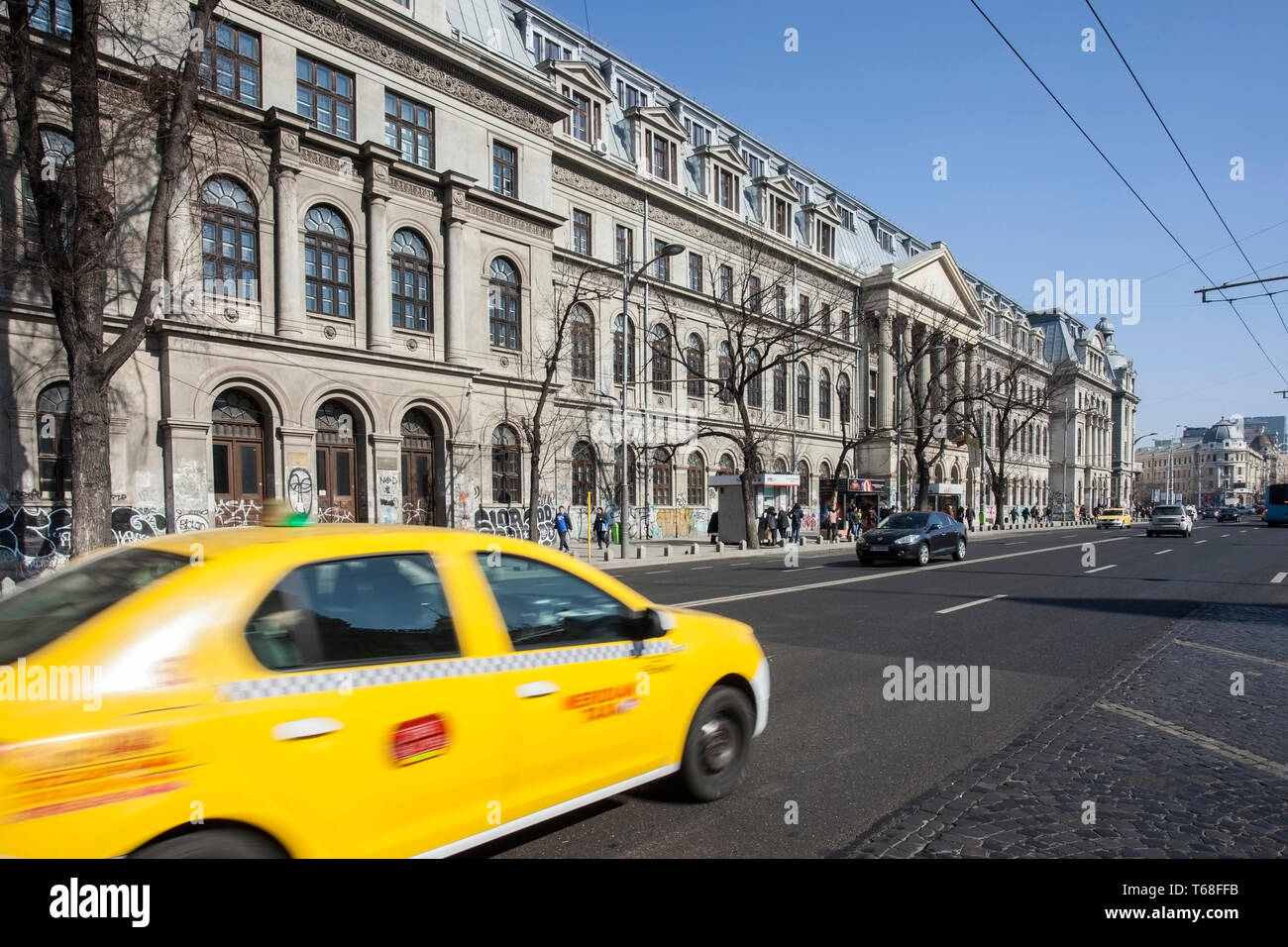 The University of Bucharest, street view, Romania Stock Photo - Alamy