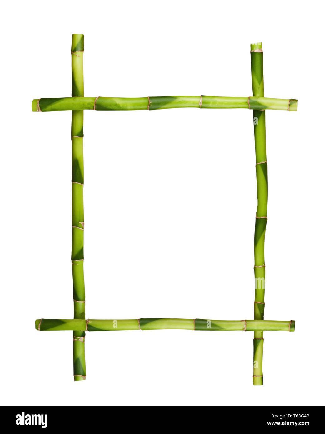 Green bamboo frame isolated on white background Stock Photo - Alamy
