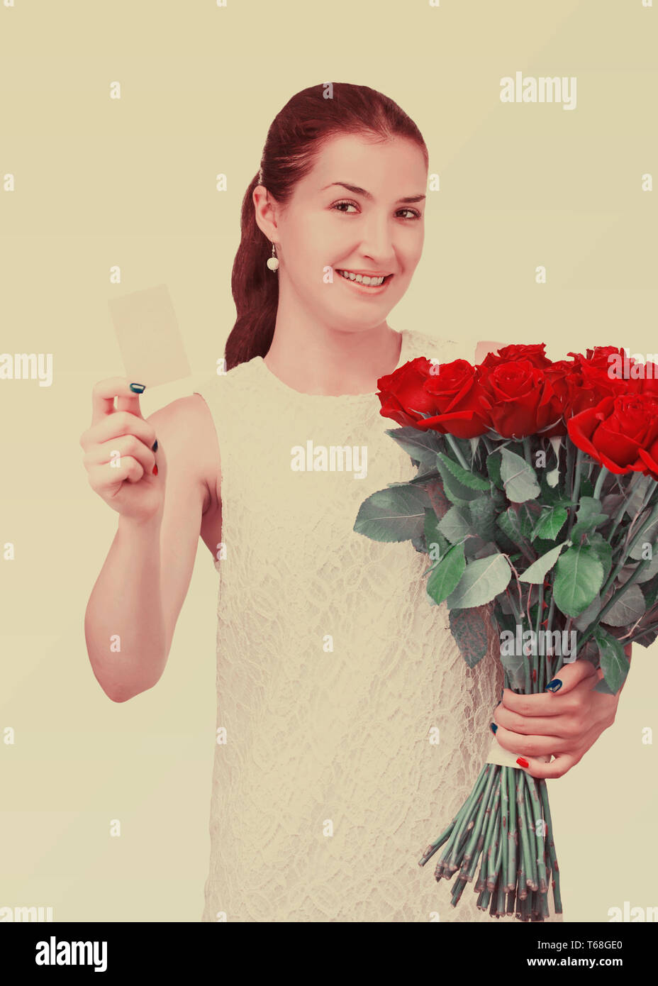 Girl holding card in each hand hi-res stock photography and images - Alamy