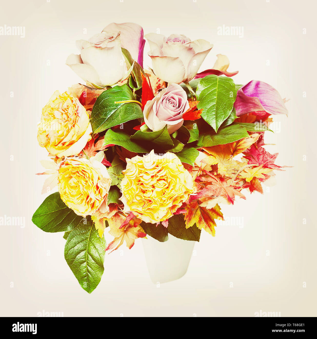 Bouquet from flowers with retro filter effect Stock Photo - Alamy