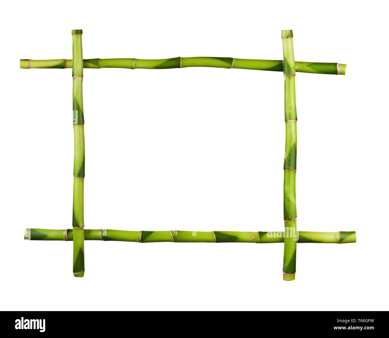 Green bamboo frame isolated on white background Stock Photo - Alamy