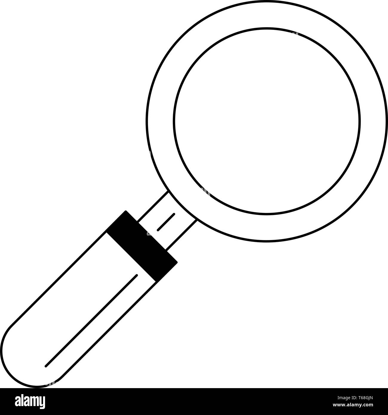 magnifying glass icon in black and white Stock Vector Image & Art - Alamy