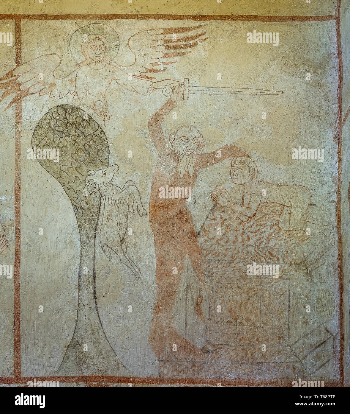 God asks Abraham to sacrifice his son, Isaac but is prevented by an ...