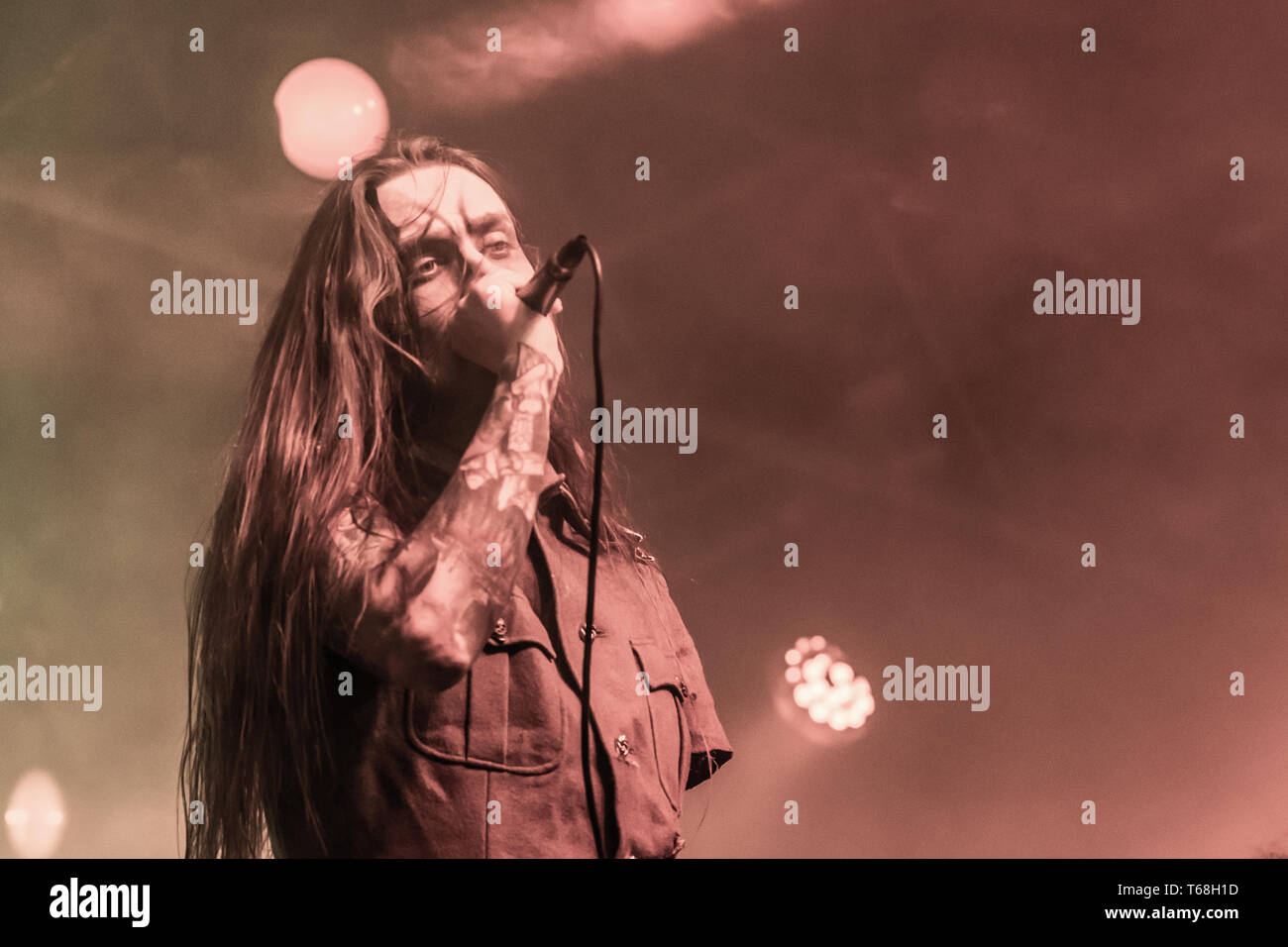 Milan, Italy - April 26, 2019: folk metal band FINNTROLL from Helsinki ...
