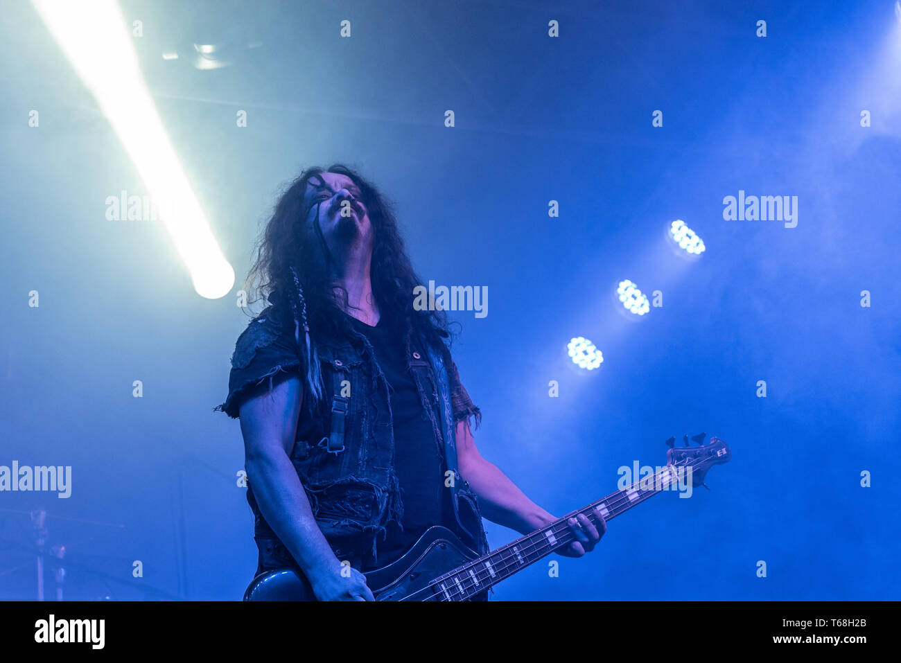 Milan, Italy - April 26, 2019: folk metal band FINNTROLL from Helsinki ...