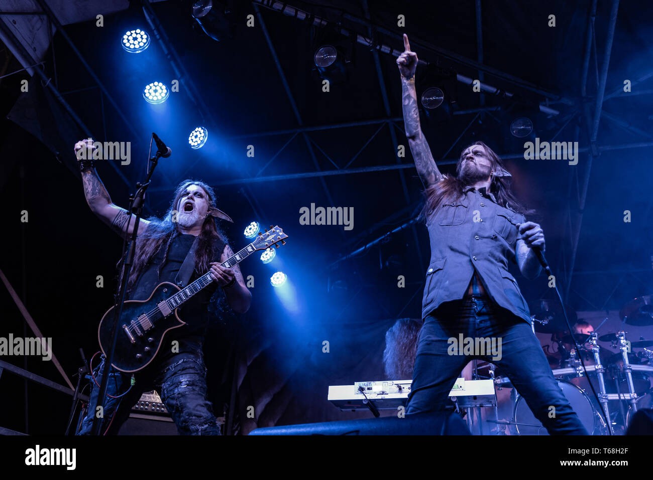 Milan, Italy - April 26, 2019: folk metal band FINNTROLL from Helsinki ...