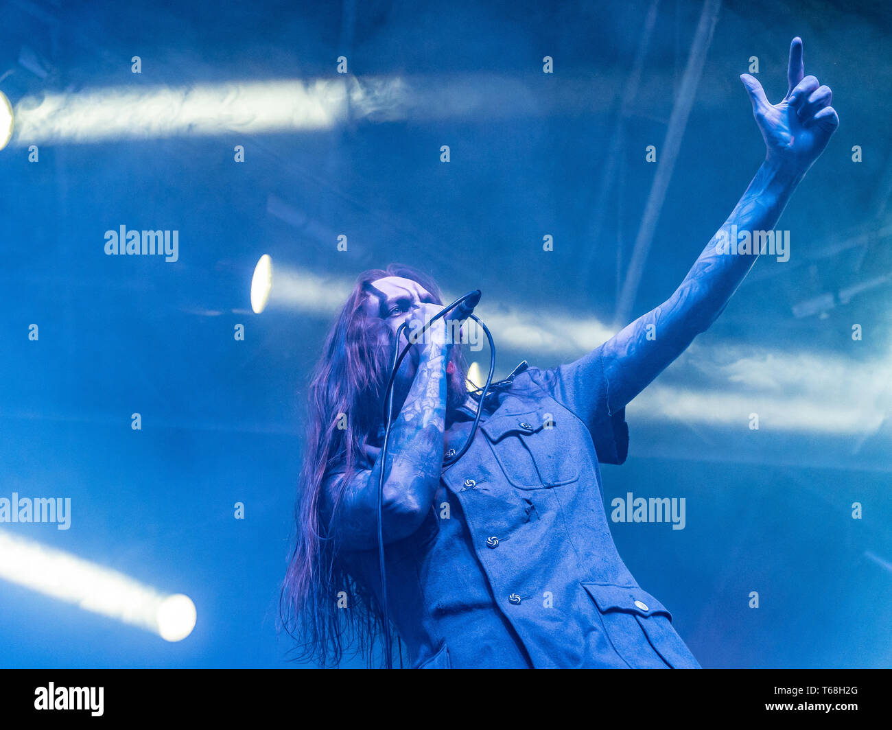 Milan, Italy - April 26, 2019: folk metal band FINNTROLL from Helsinki ...