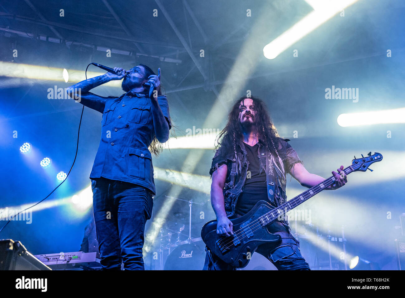 Milan, Italy - April 26, 2019: folk metal band FINNTROLL from Helsinki ...