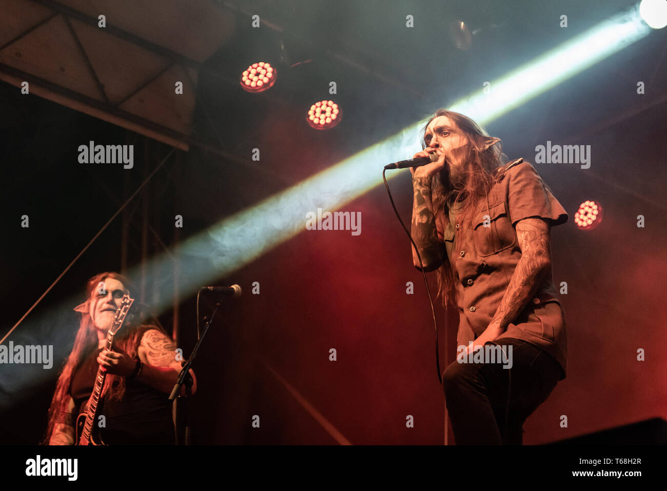 Milan, Italy - April 26, 2019: folk metal band FINNTROLL from Helsinki ...