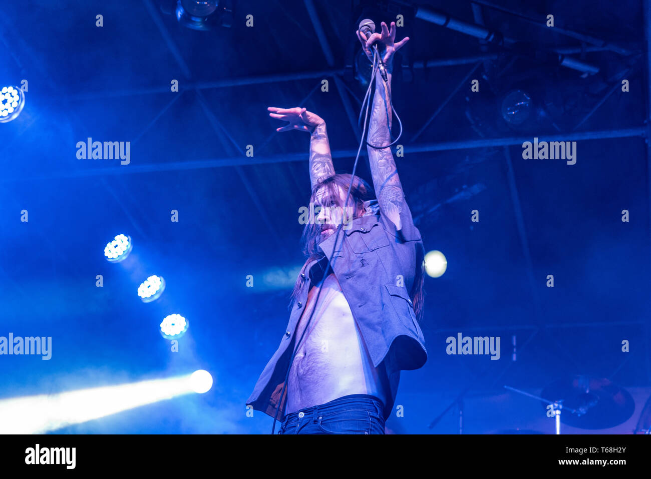 Milan, Italy - April 26, 2019: folk metal band FINNTROLL from Helsinki ...