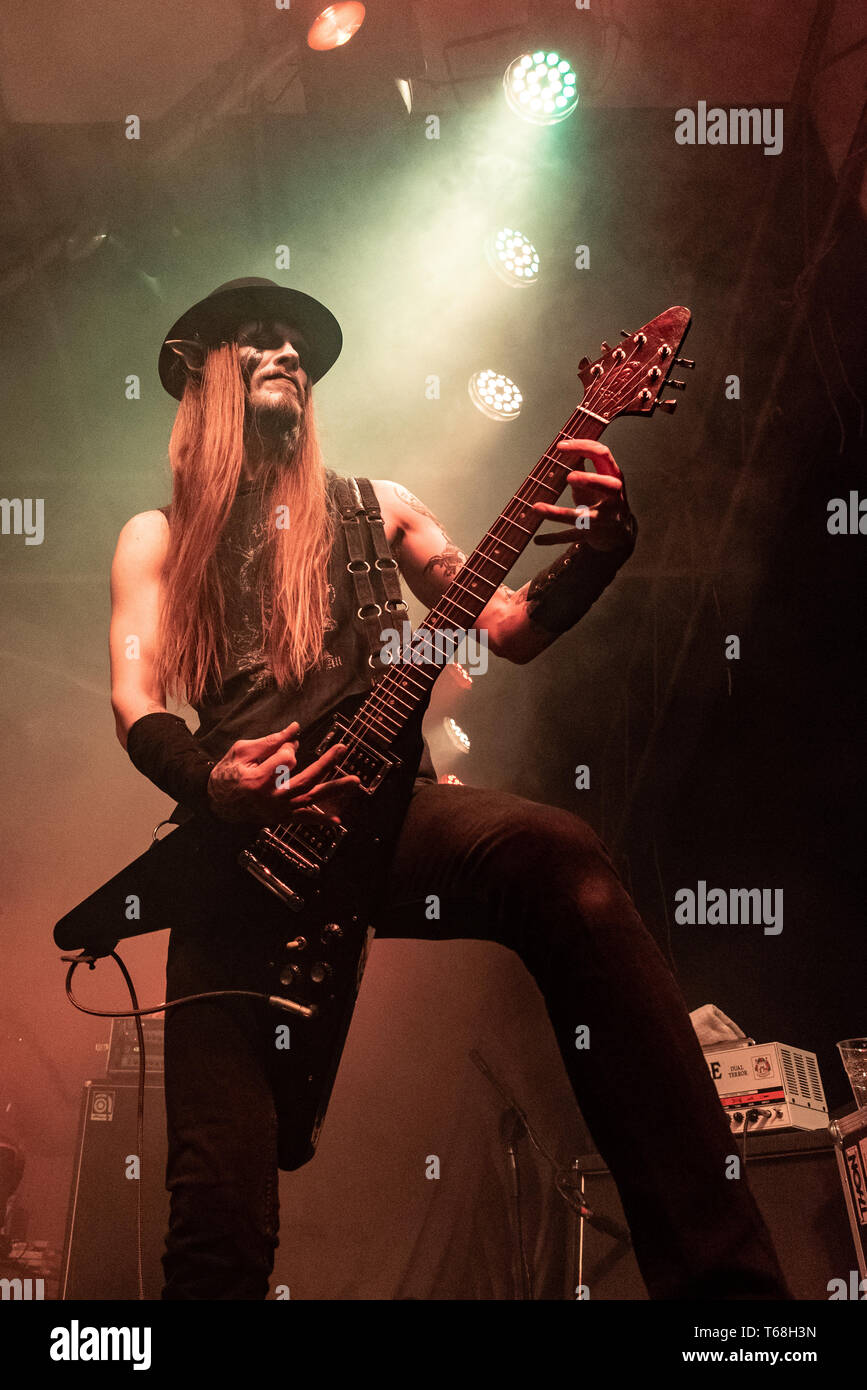 Milan, Italy - April 26, 2019: folk metal band FINNTROLL from Helsinki ...