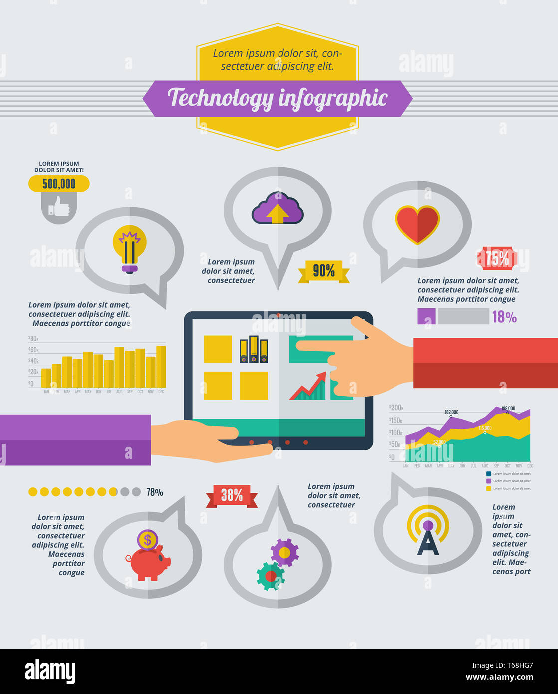 Technology Infographic Elements Stock Photo - Alamy