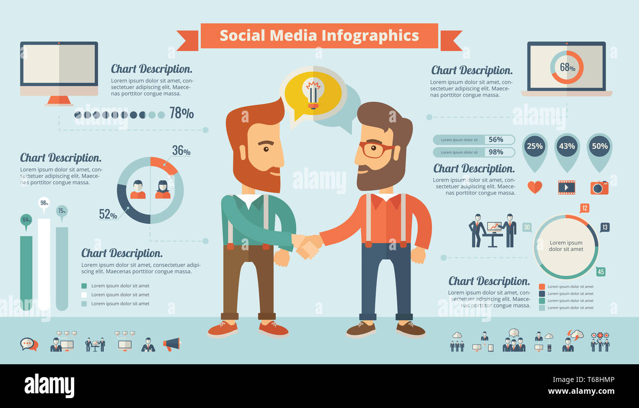Social Media Infographic Elements Stock Photo - Alamy