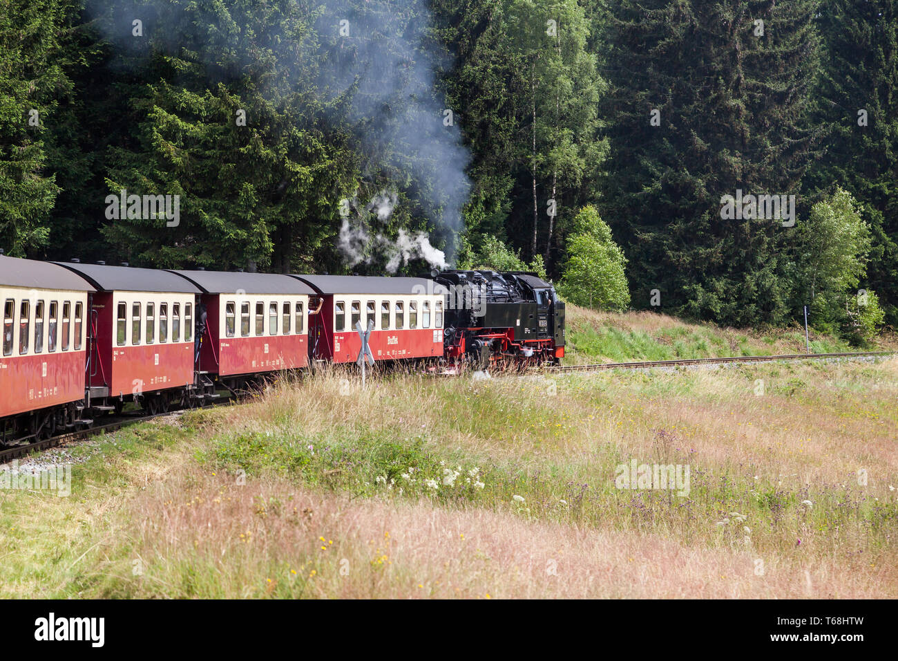 Historical light railway in Harz Mountains, Central German Uplands ...
