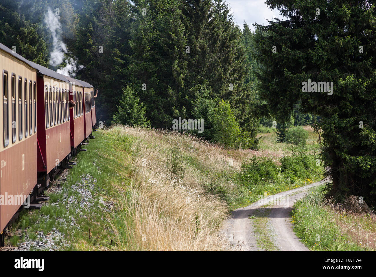 Historical light railway in Harz Mountains, Central German Uplands ...