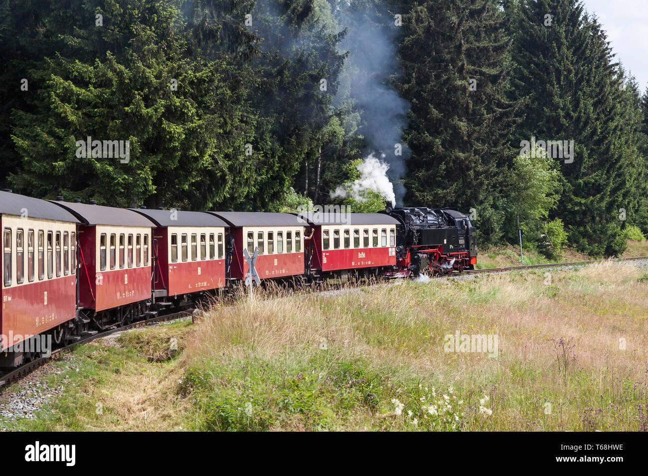 Historical light railway in Harz Mountains, Central German Uplands ...