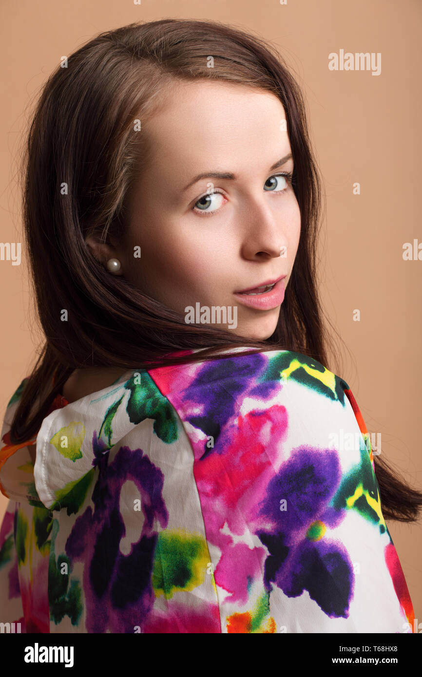 Fashion portrait of beautiful young girl Stock Photo - Alamy