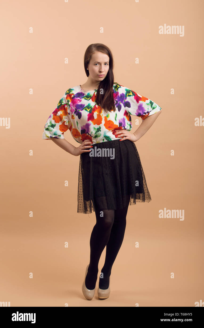 Fashion portrait of beautiful young girl Stock Photo - Alamy