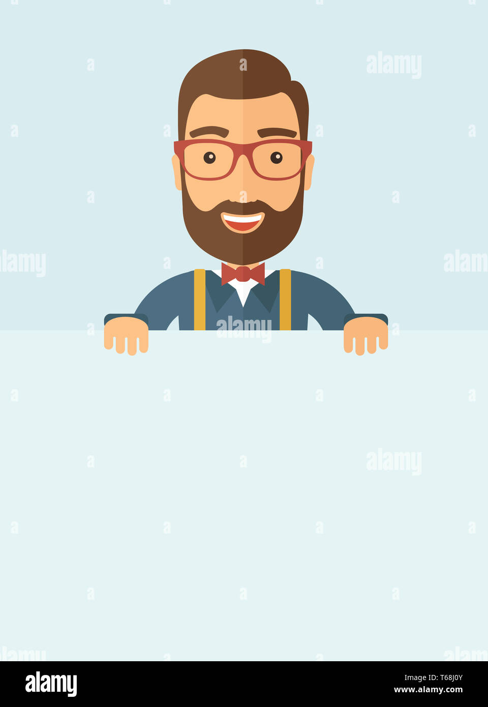 Smart guy holding board Stock Photo - Alamy