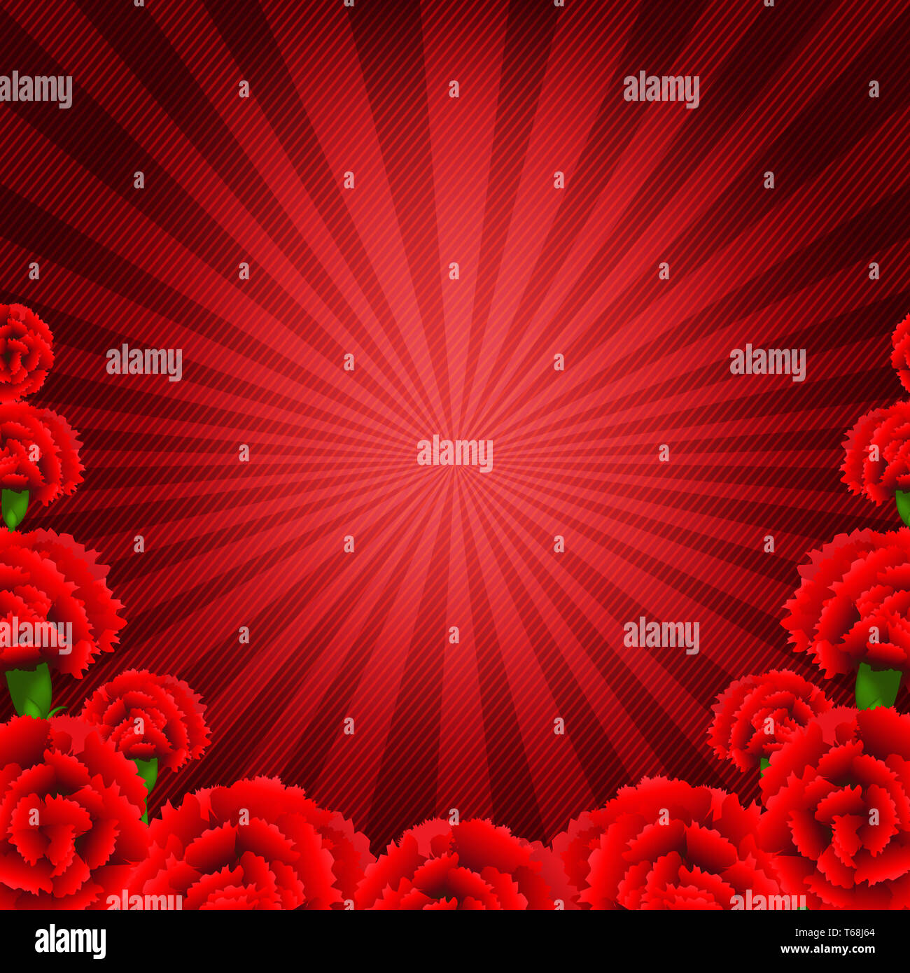 Red Carnations Border Stock Photo - Alamy