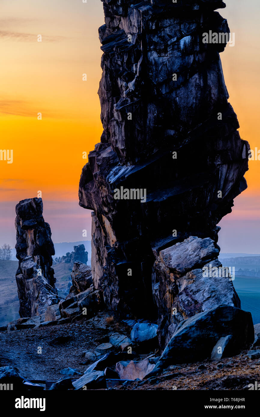rock formation Teufelsmauer, Harz Mountains, Germany Stock Photo - Alamy