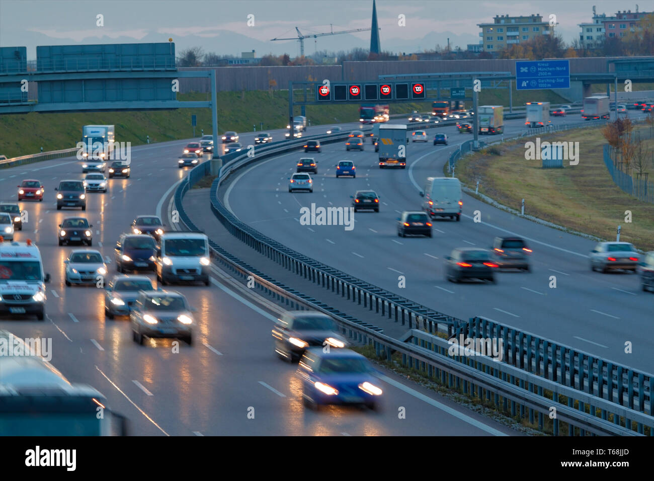 Traffic on a typical German Autobahn, Germany Stock Photo - Alamy
