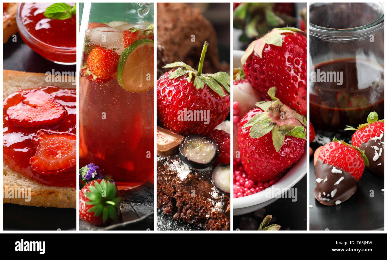Collection of delicious strawberry desserts Stock Photo - Alamy