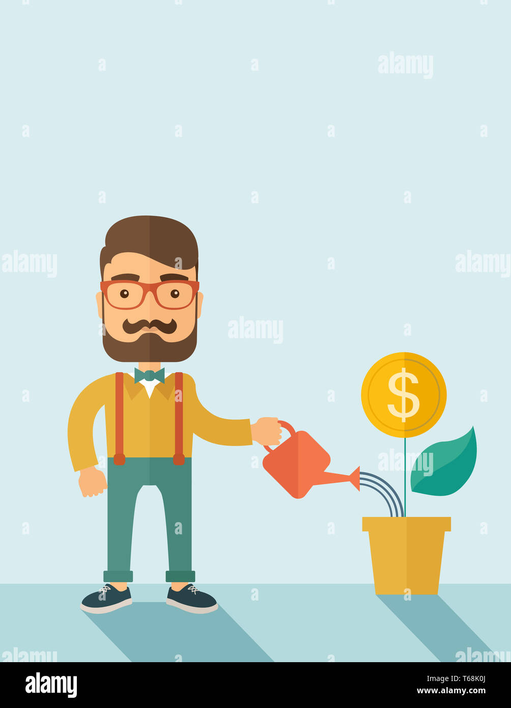 Cartoon illustration businessman planning future hi-res stock ...
