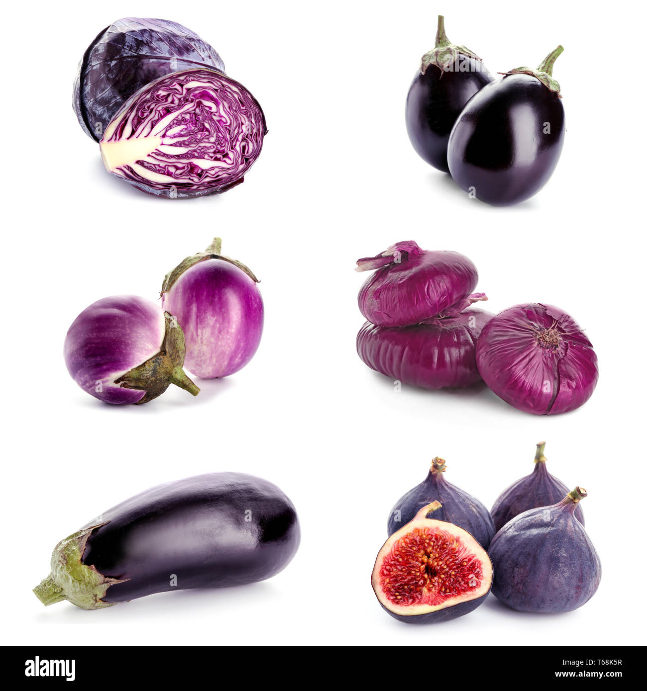 Different fresh purple vegetables on white background Stock Photo - Alamy