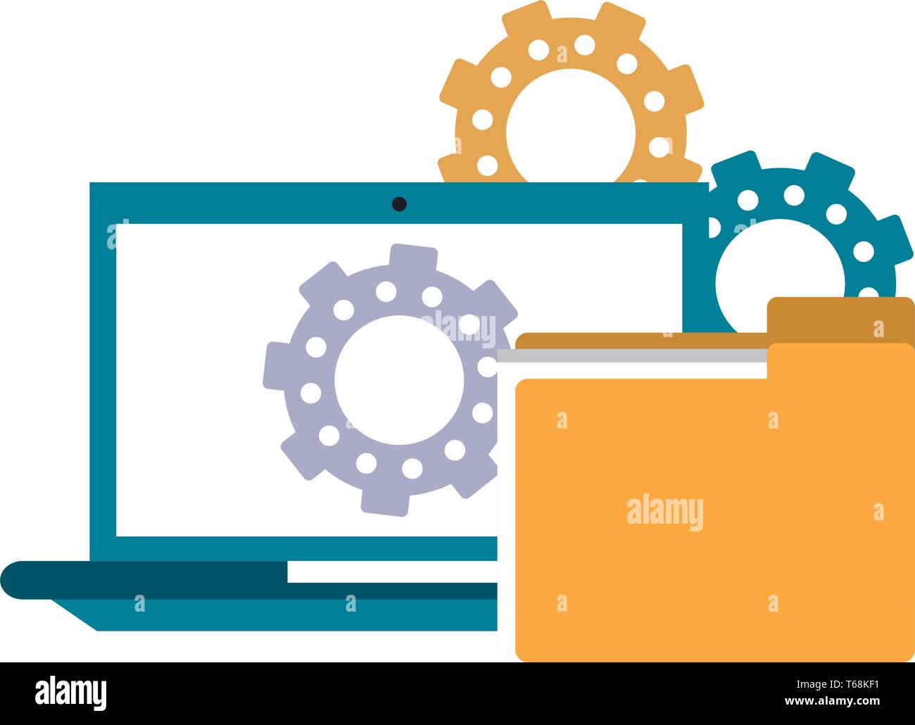 computer with documents folder Stock Vector Image & Art - Alamy
