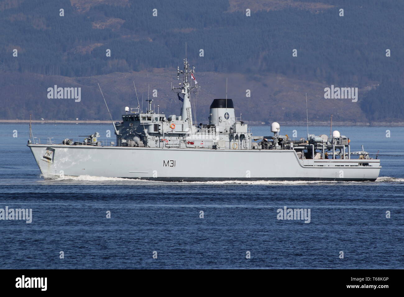 HMS Cattistock (M31), a Hunt-class minehunter operated by the Royal ...