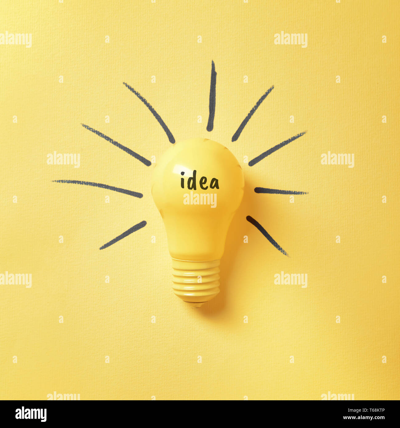 Light bulb as symbol of new idea on color background Stock Photo - Alamy