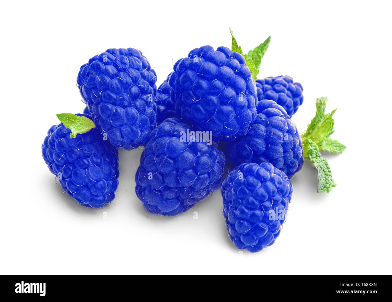 Fresh ripe blue raspberry on white background Stock Photo - Alamy