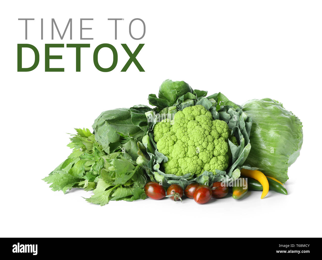 Fresh vegetables for detox diet on white background Stock Photo - Alamy