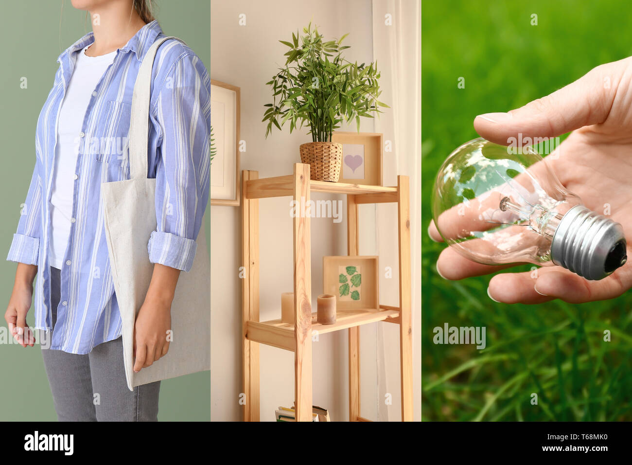 Collage of photos with eco concept Stock Photo - Alamy