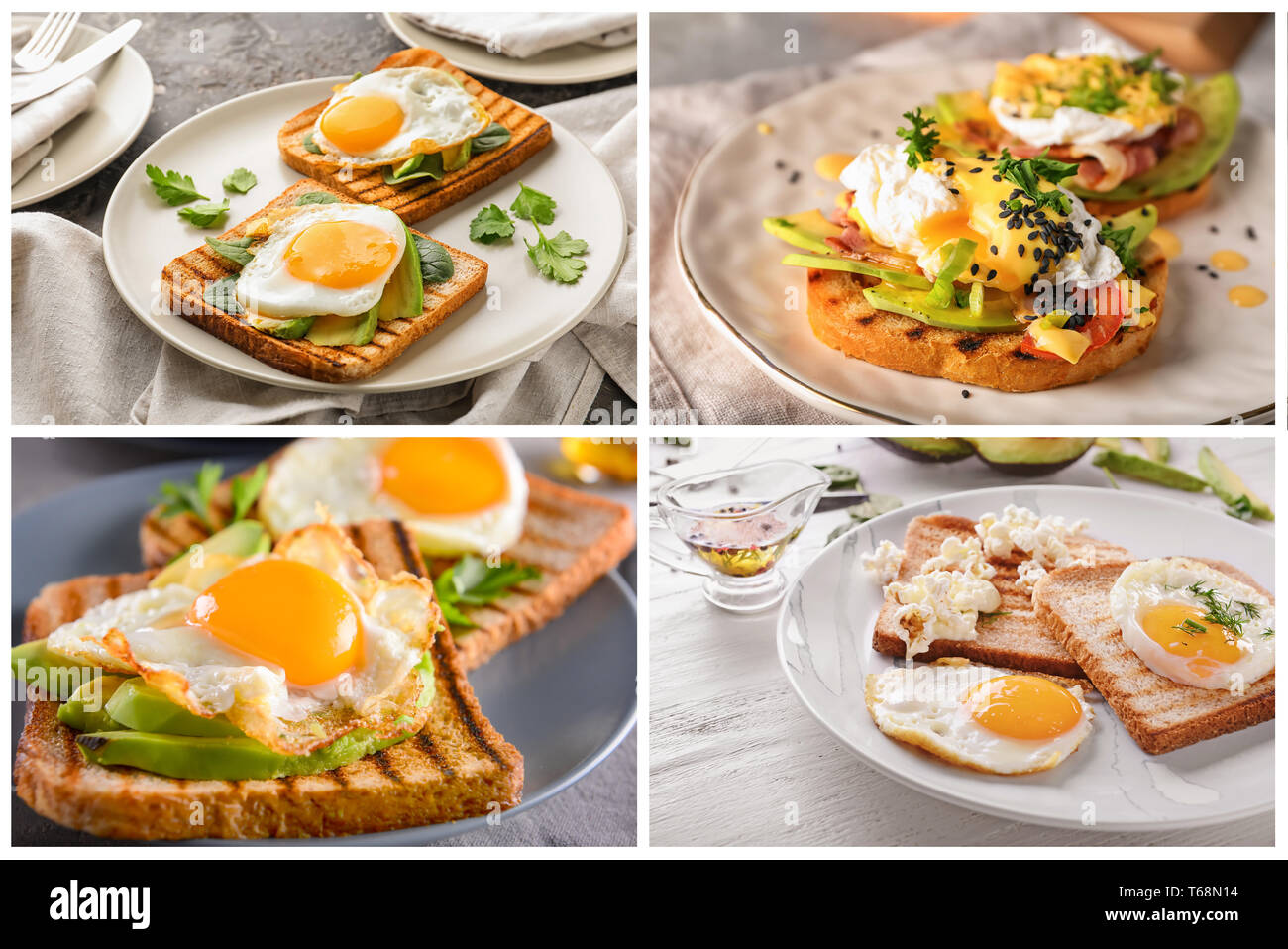 Different tasty dishes with egg Stock Photo - Alamy
