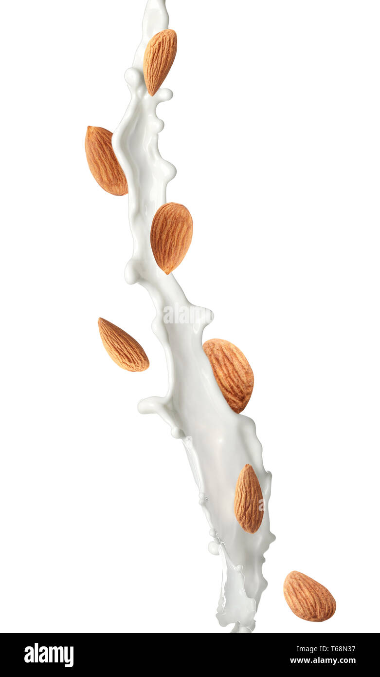 Almond, milk splash hi-res stock photography and images - Alamy