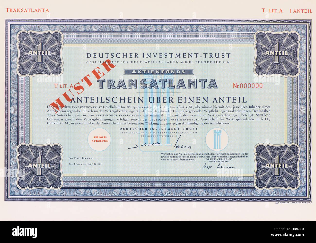 Old German Share Stock Photo - Alamy